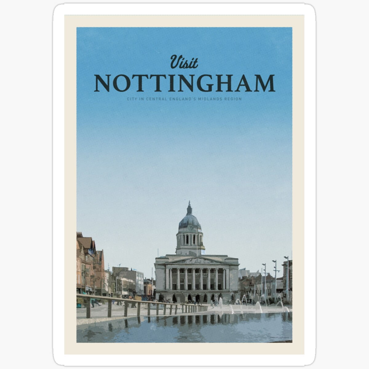 Kira Visit Nottingham Glossy Sticker Waterproof Sticker for Water ...