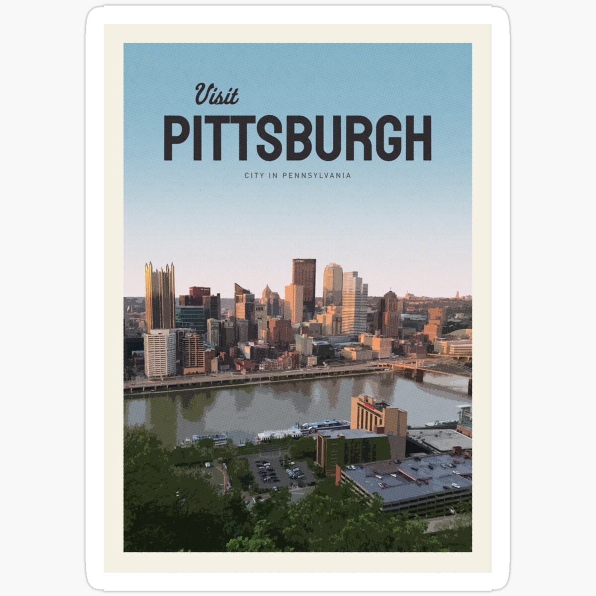 Kira Visit Pittsburgh Sticker Waterproof Sticker for Water Bottles ...