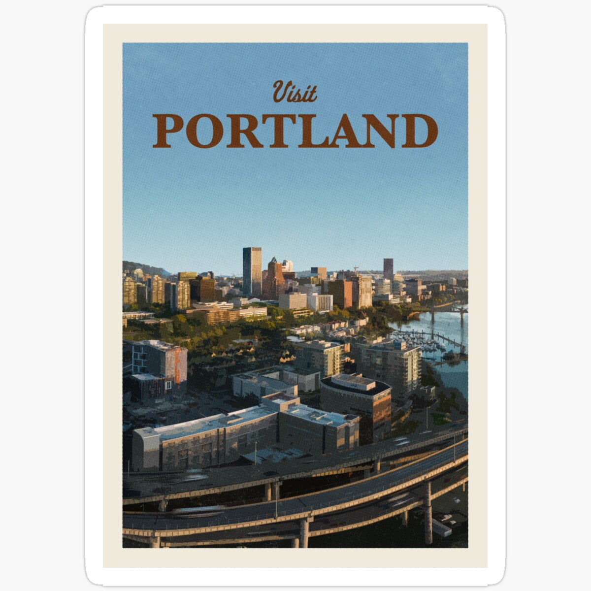 Kira Visit Portland Glossy Sticker Waterproof Sticker for Water Bottles ...