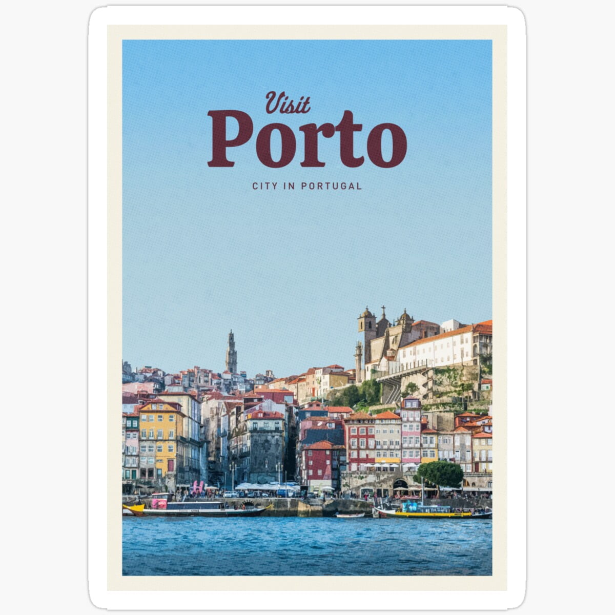 Kira Visit Porto Glossy Sticker Waterproof Sticker for Water Bottles ...