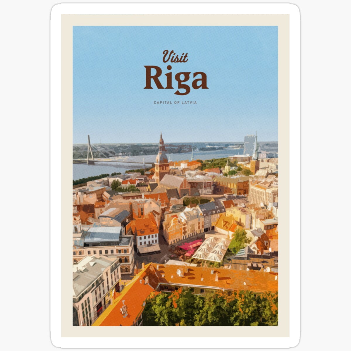 Kira Visit Riga Sticker Waterproof Sticker for Water Bottles, Laptops ...