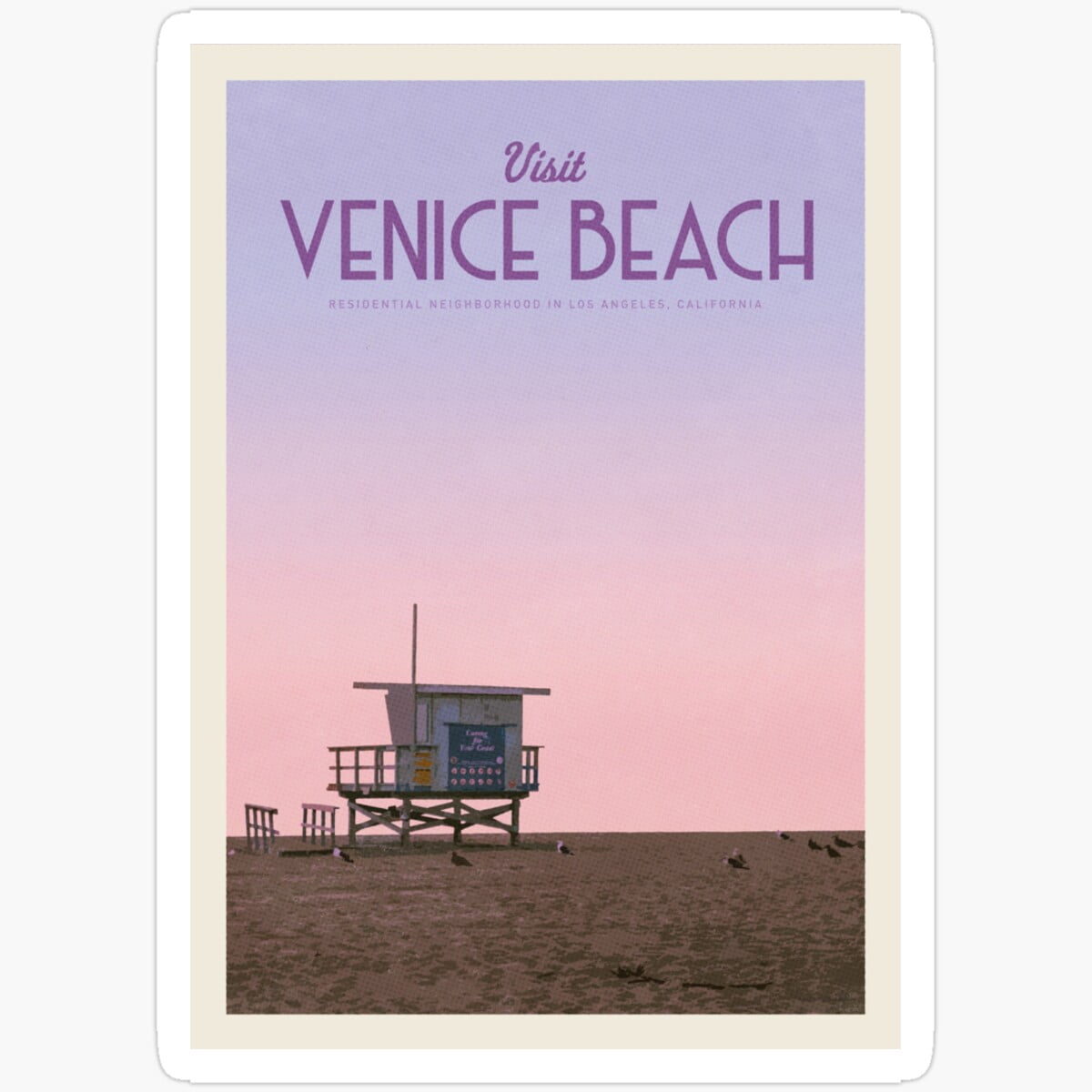 Kira Visit Venice Beach Glossy Sticker Waterproof Sticker for Water ...