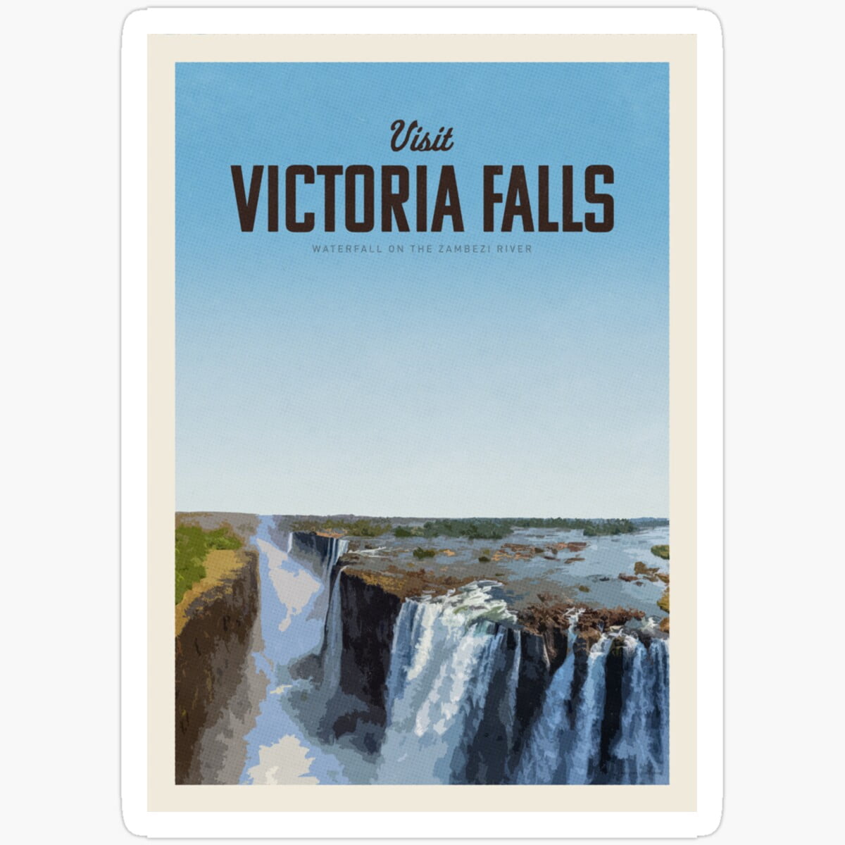 Kira Visit Victoria Falls Glossy Sticker Waterproof Sticker for Water ...