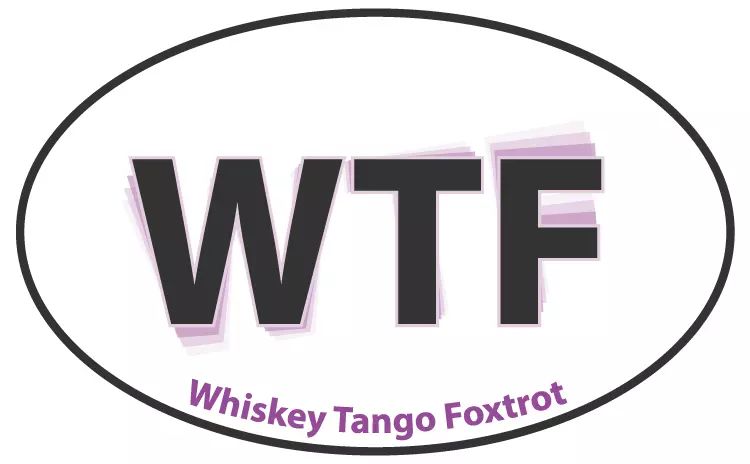 Kira WTF whiskey tango foxtrot Car Bumper Sticker Decal Waterproof ...