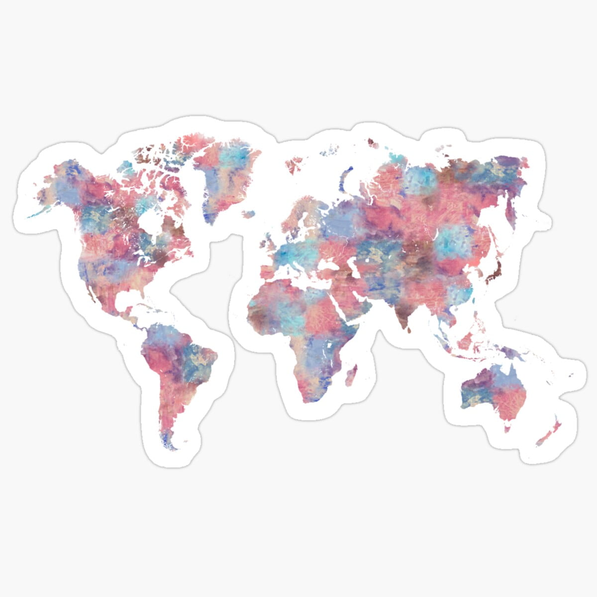 Kira Wanderlust World Map Glossy Sticker Waterproof Sticker for Water ...