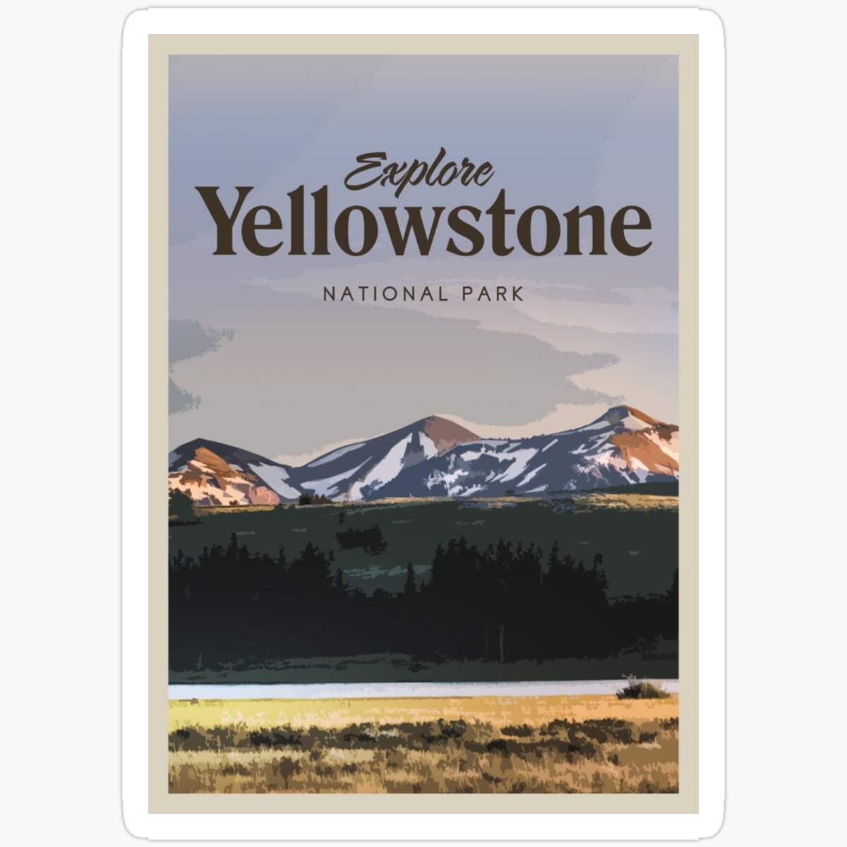 Kira Yellowstone National Park Sticker Waterproof Sticker for Water ...