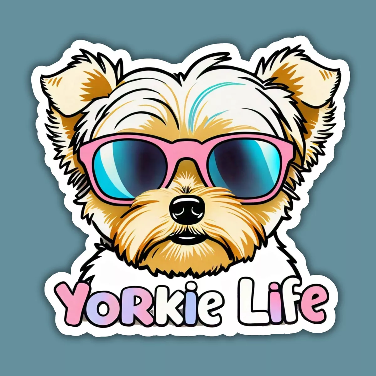 Kira Yorkie Life Cute Yorkshire Terrier Laptop Vinyl Laminated Sticker ...