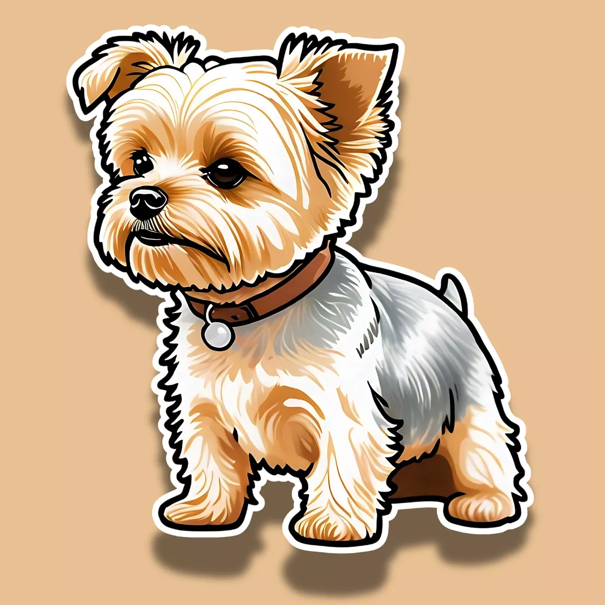 Kira Yorkie Yorkshire Terrier Cute Dog Breed Vinyl Sticker Waterproof ...
