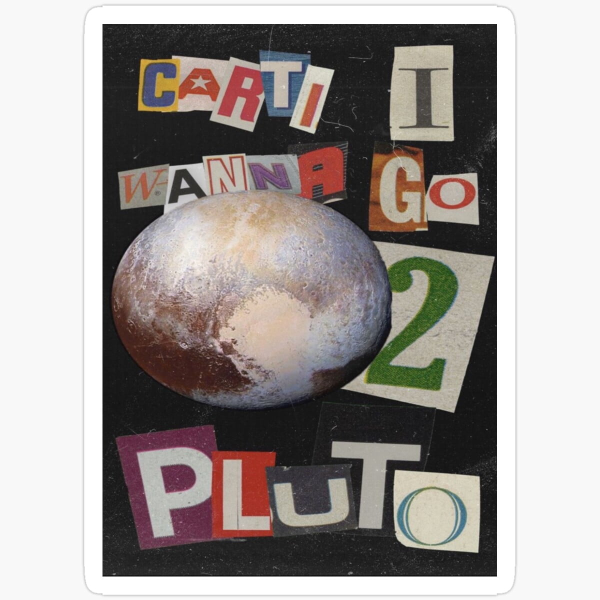 Kira carti i wanna go to pluto! Sticker Waterproof Sticker for Water ...