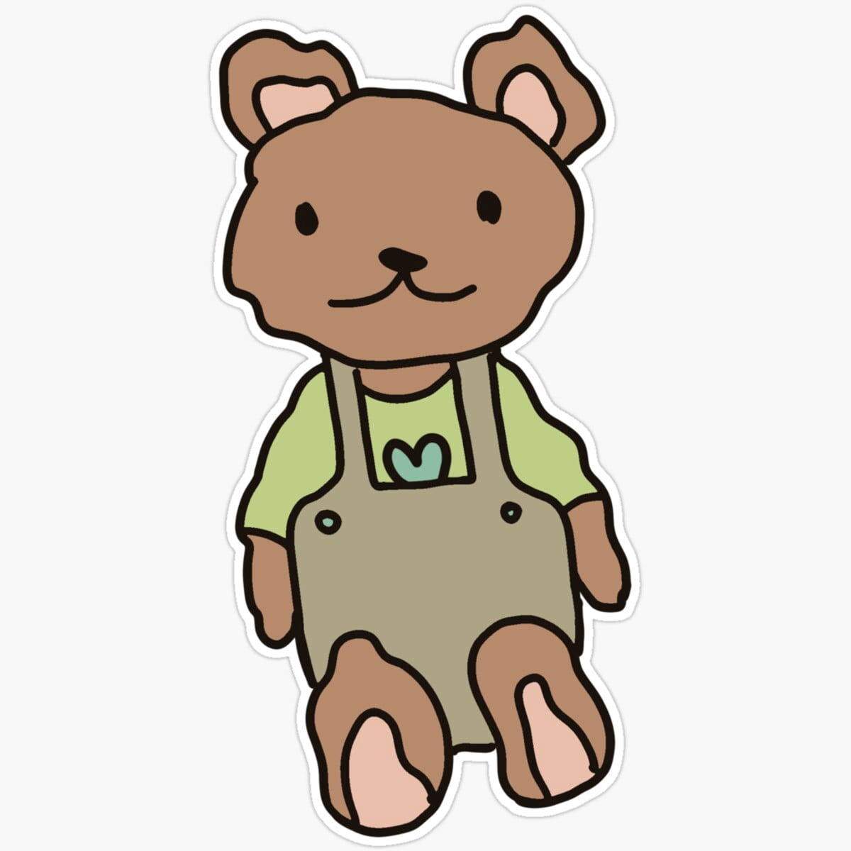 Kira green heart teddy bear Sticker Decorative Laptop, Phone Stickers ...
