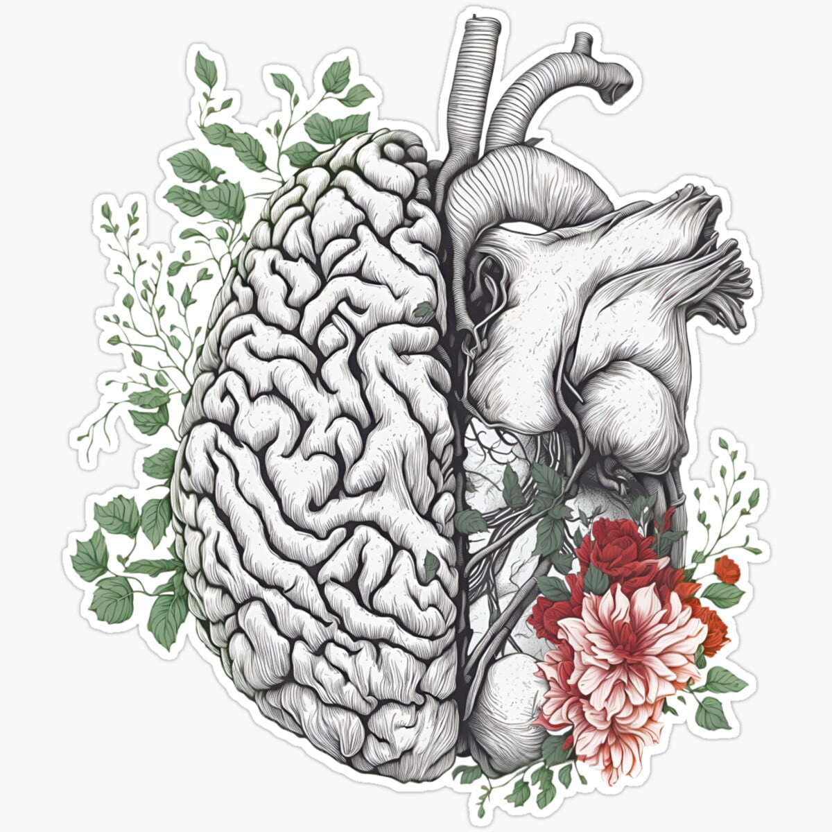 Kira half brain half heart, brain or heart and feeling, human heart and ...