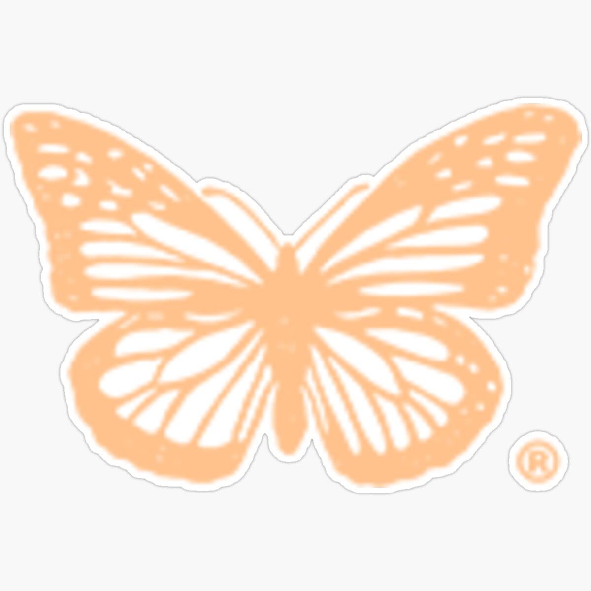 Kira halsey hfk pale pastel orange butterfly Sticker Decorative Laptop ...