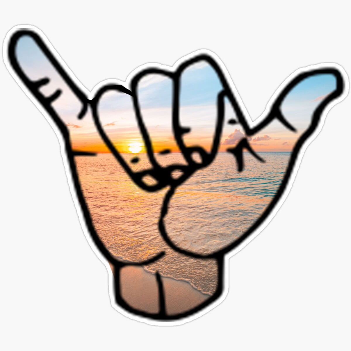 Kira hang ten sunset Sticker Decorative Laptop, Phone Stickers ...