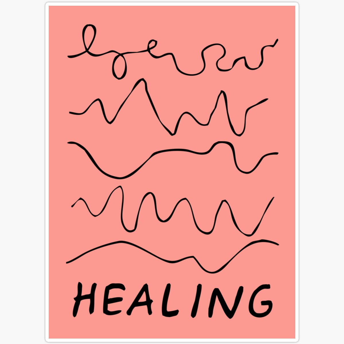 Kira healing is not linear | healing squiggles Sticker Decorative ...