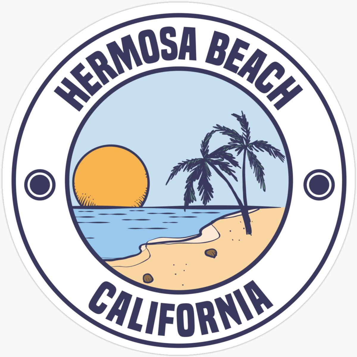 Kira hermosa beach,California retro sunset Sticker Decorative Laptop ...