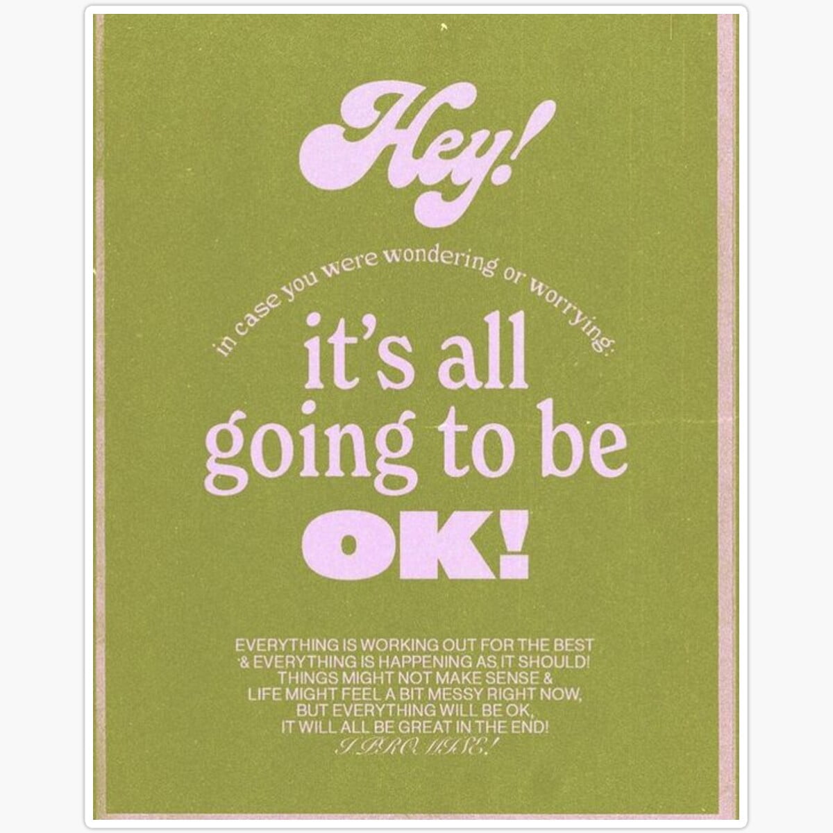 Kira hey it's all going to be ok Sticker Decorative Laptop, Phone ...
