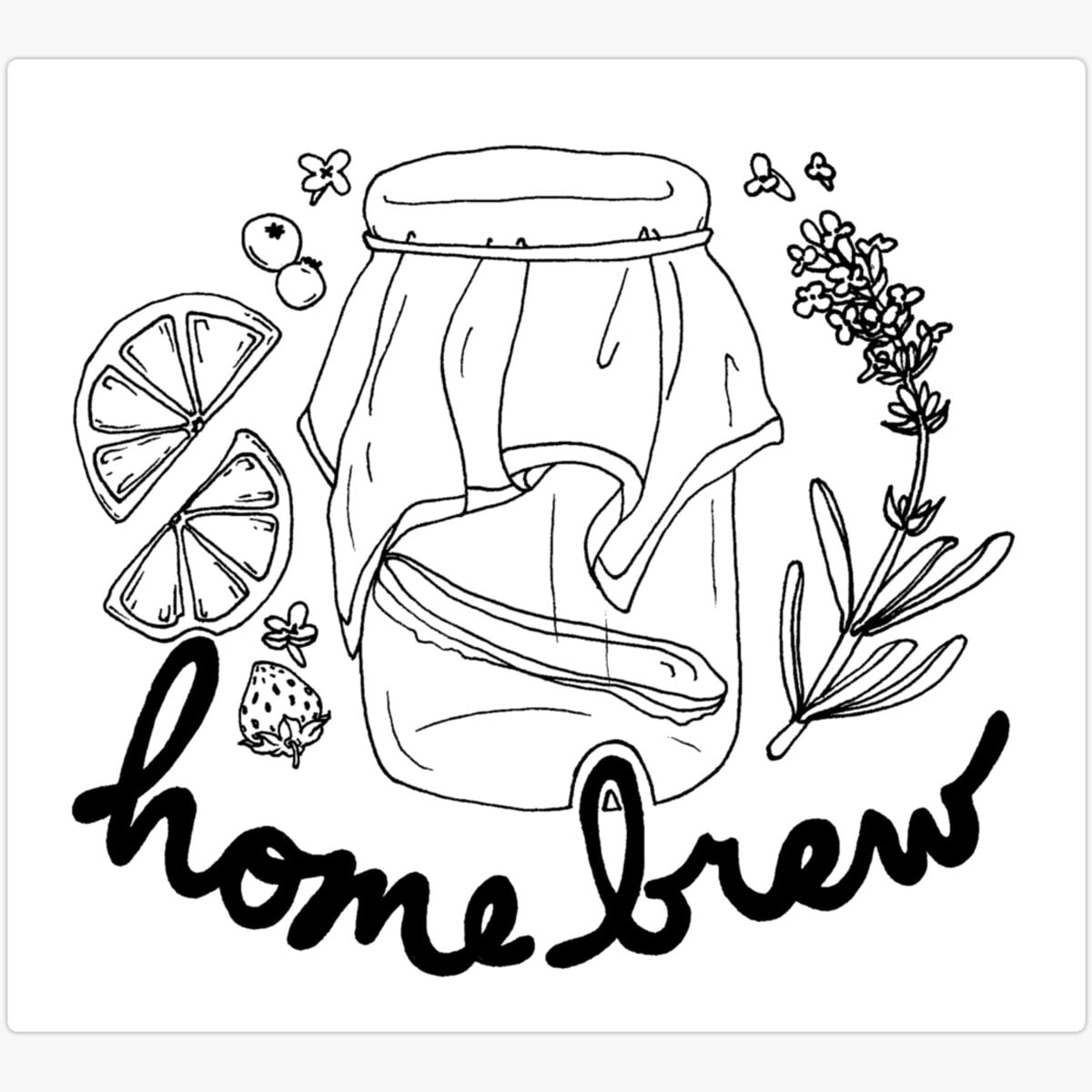Kira homebrew kombucha illustration Sticker Decorative Laptop, Phone ...