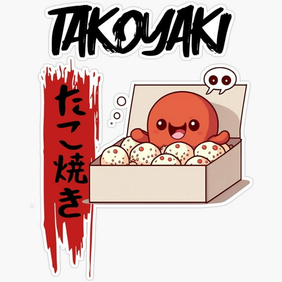Kira kawaii Octopus and Takoyaki Sticker Decorative Laptop, Phone ...