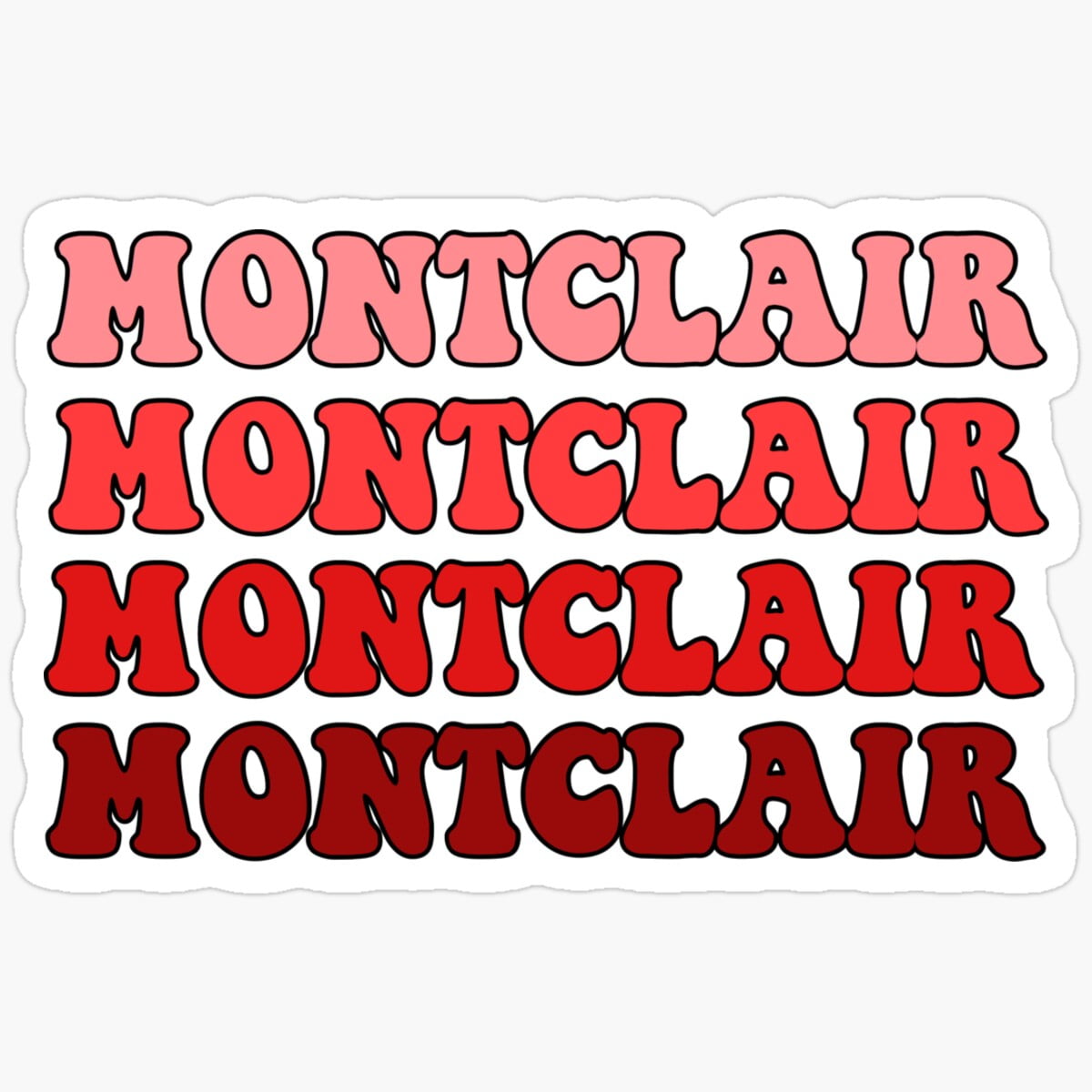 Kira montclair state gradient text Sticker Waterproof Sticker for Water ...