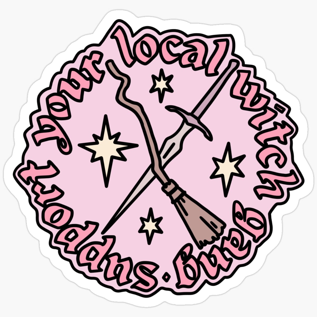 Kira support your local witch gang (2024) Sticker Waterproof Sticker ...