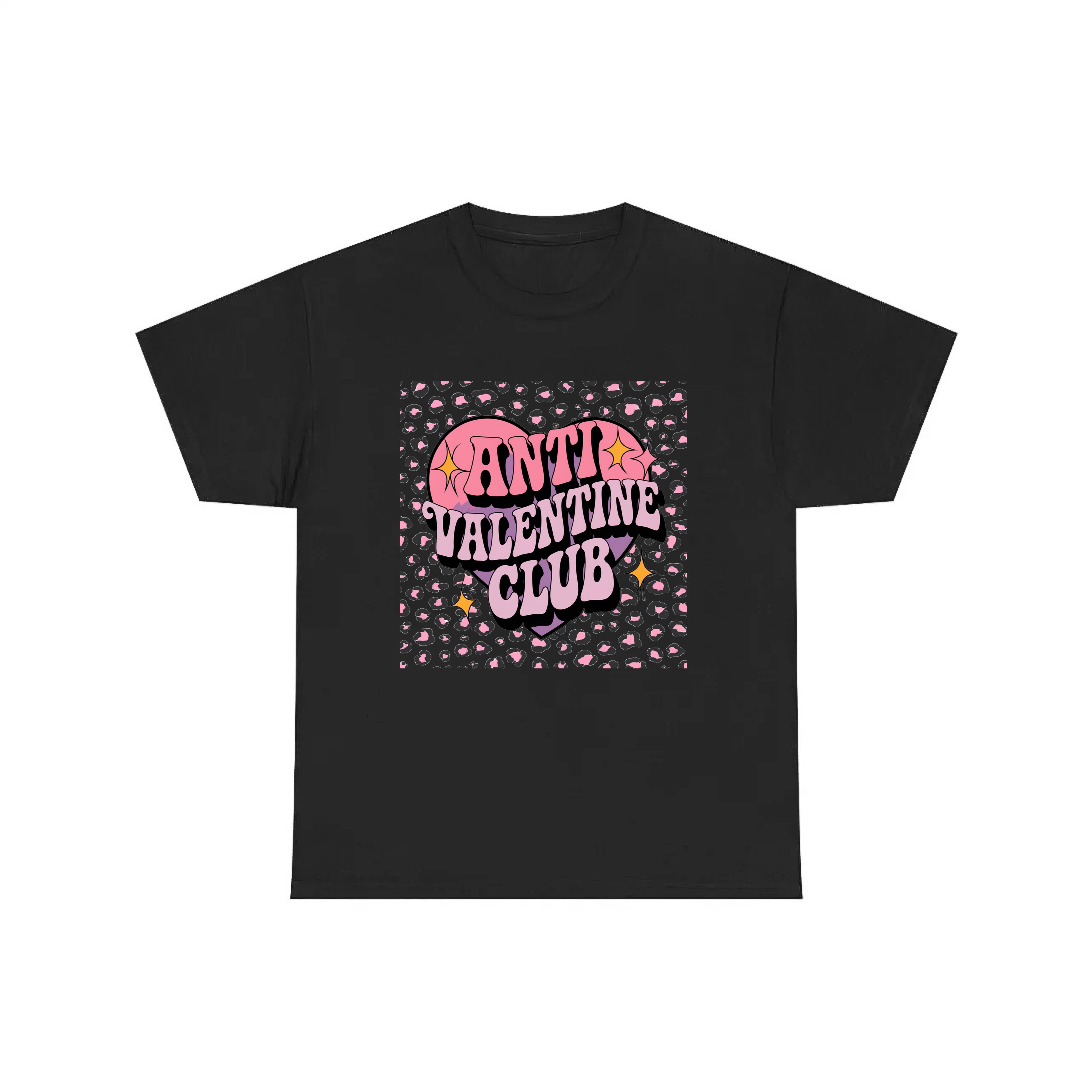 KiraKira Anti Valentine Club T-Shirt, Pink and Black Graphic Valentine's Day Sweatshirt, Unisex ...