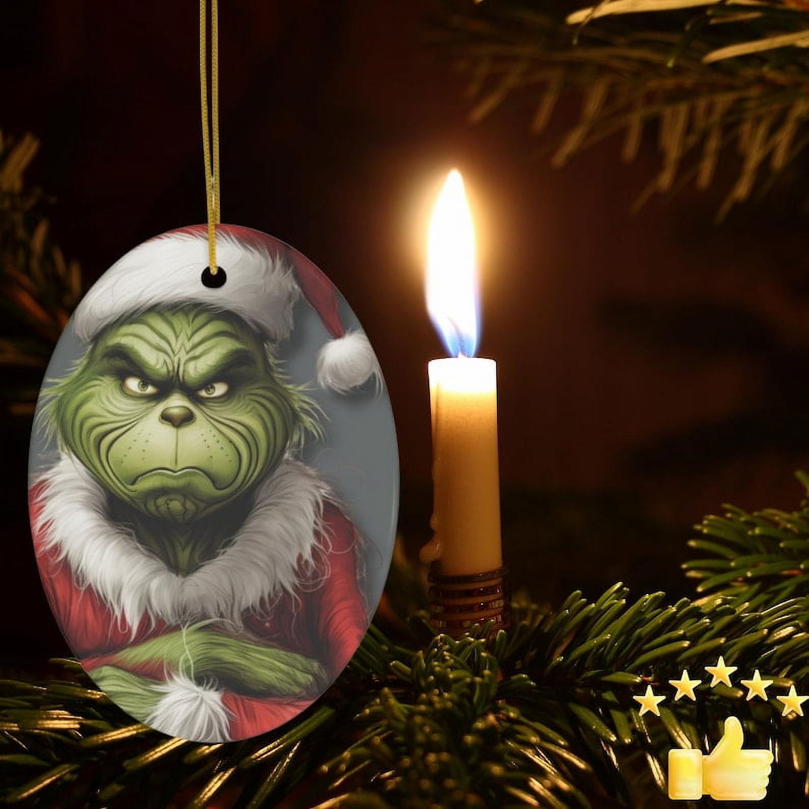 KiraKira Grinch Ornament "There'Ll Be No Sad Faces On Christmas ...