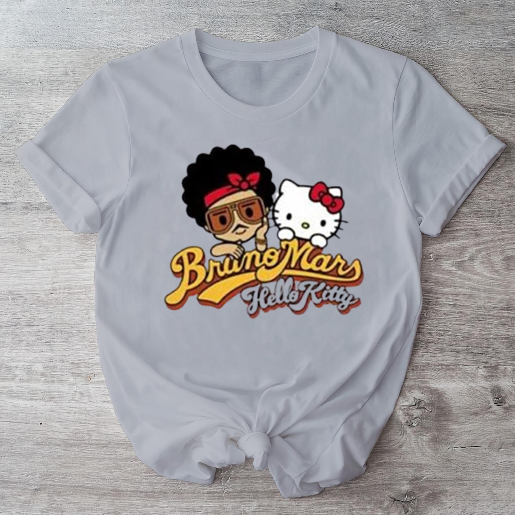 KiraTee Bruno Mars X Hello Kitty Shirt - Walmart.com