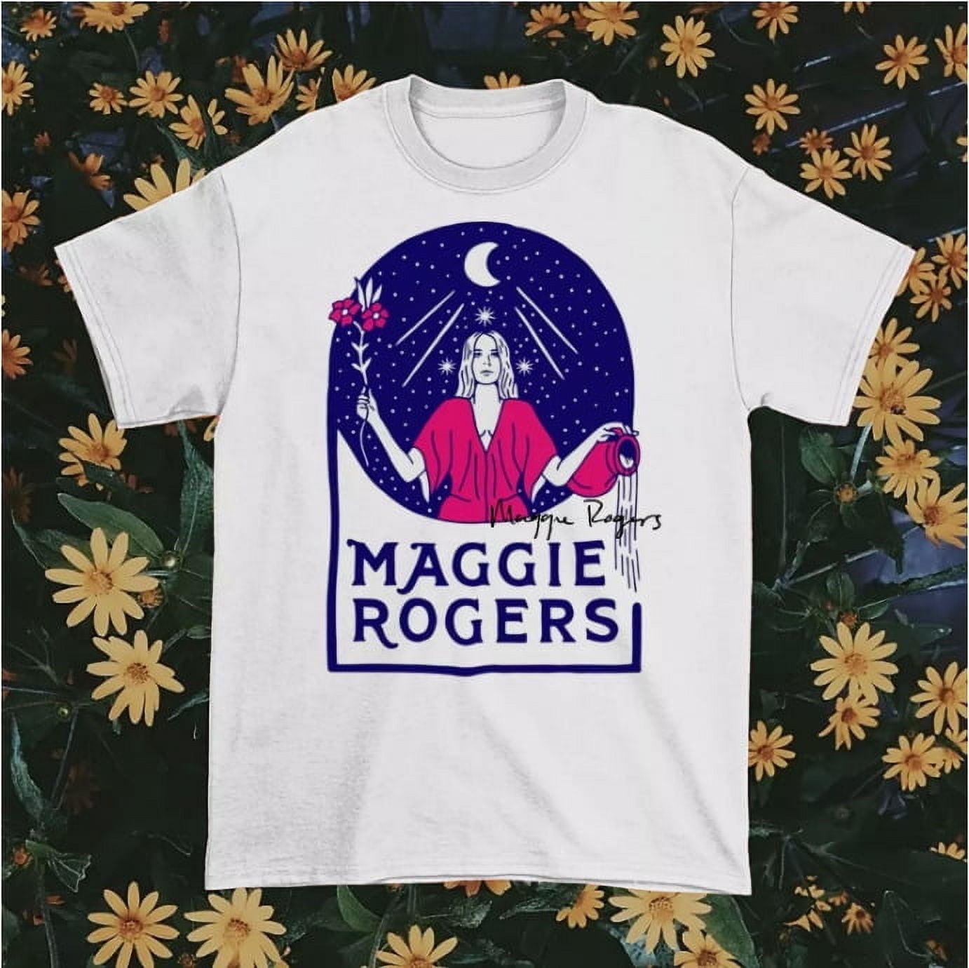 KiraTee New Rare Maggie Rogers Signature Shirt For Men Cotton White ...