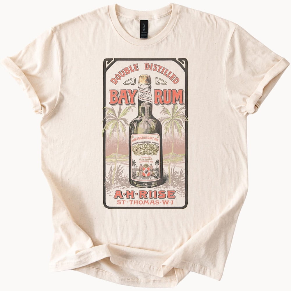 Kiraa Tee With Bay Rum Bottle Graphic T Shirt Double Distilled Label ...