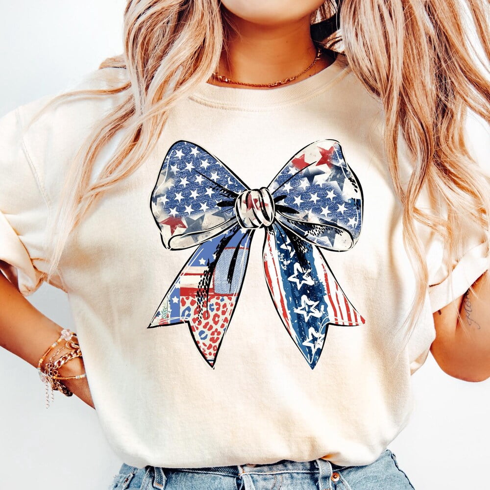 Kiraa Tee With Coquette 4Th Of July Shirt, Patriotic Fourth Of July Usa ...
