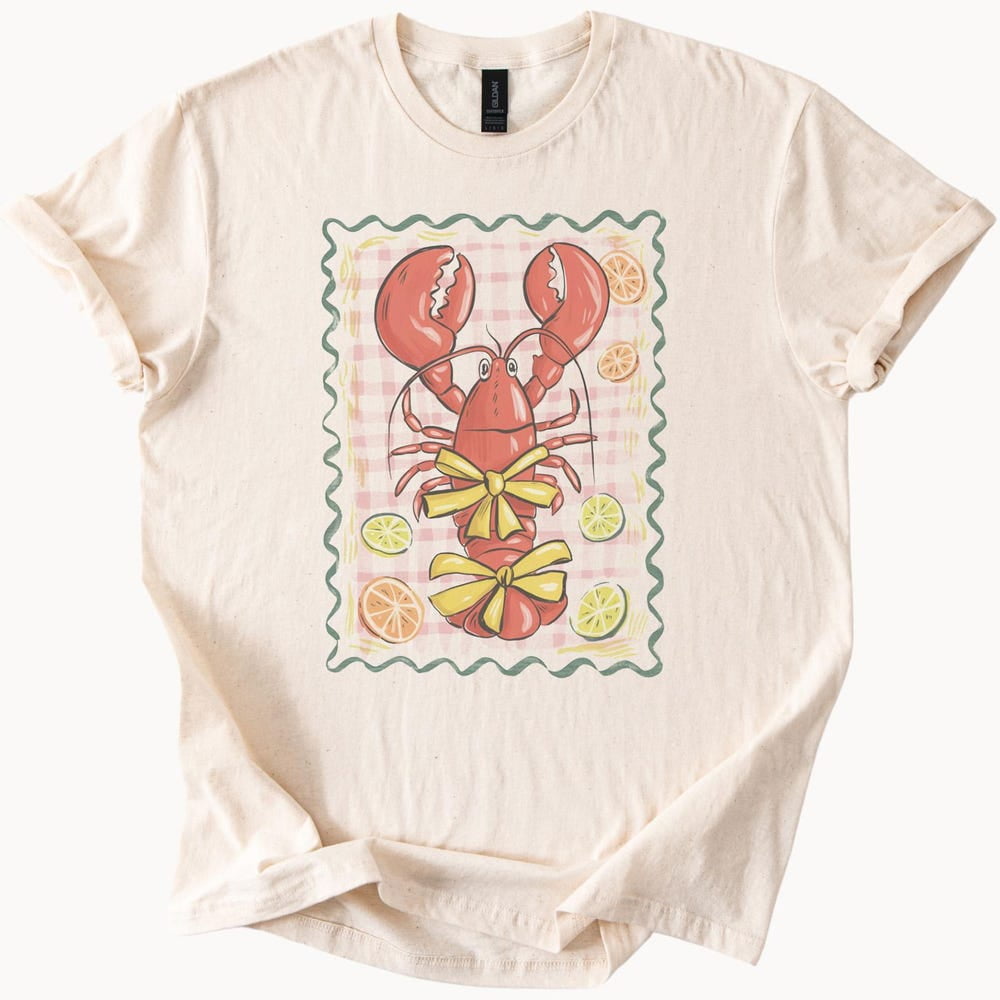 Kiraa Tee With Cute Lobster Graphic Tee With Bows And Citrus Slices ...