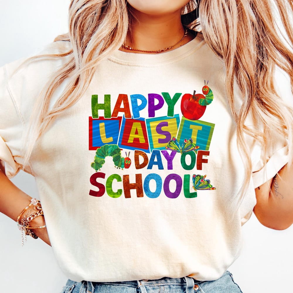 Kiraa Tee With Happy Last Day Of School Tee, Retro Teacher Shirt, Last ...