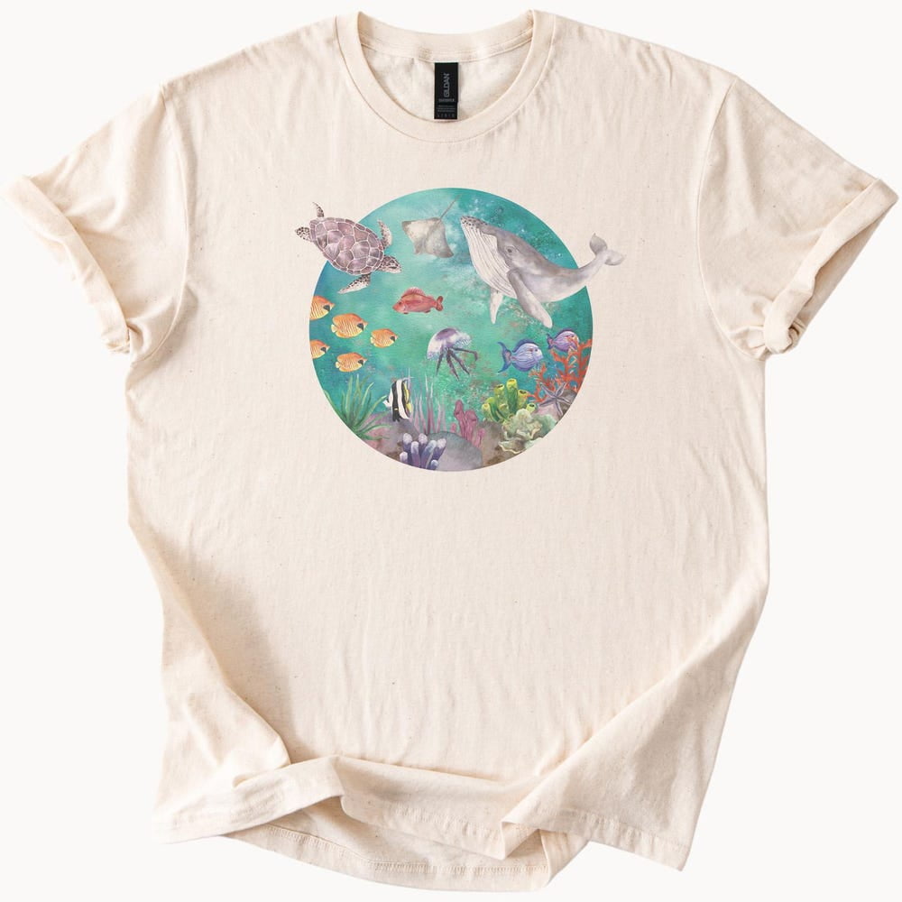 Kiraa Tee With Ocean Animals Graphic T Shirt Sea Turtle Whale Fish ...