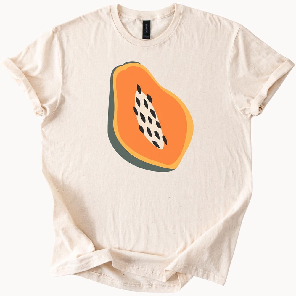Kiraa Tee with Papaya Fruit Graphic T Shirt Tropical Summer Papaya ...