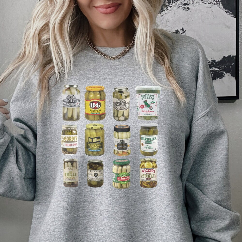 Kiraa Tee With Pickle Jar Sweatshirt, Vintage Canned Pickles Sweatshirt, Pickle Lovers ...