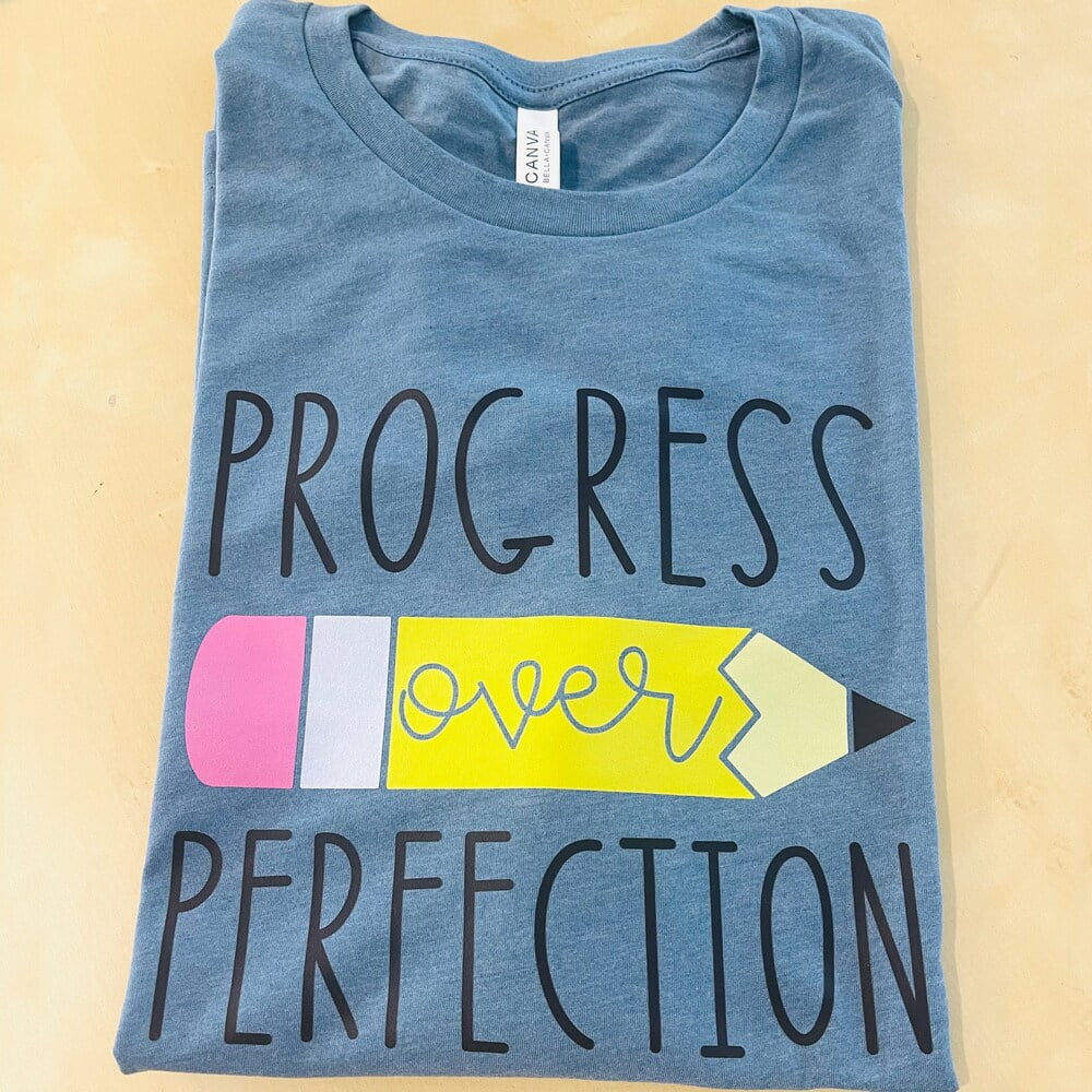 Kiraa Tee With Progress Over Perfection Shirt, School Shirts For ...