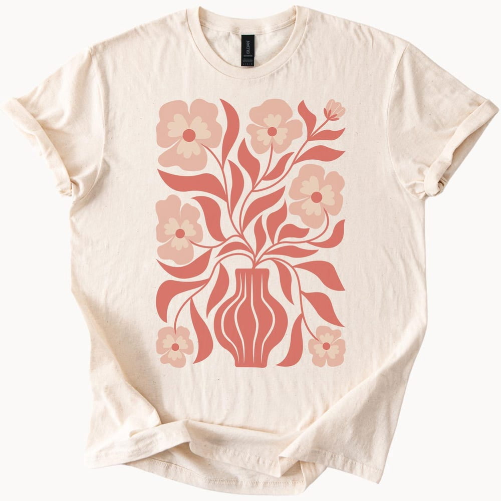 Kiraa Tee With Retro Floral Vase Shirt 70S Flower Power Tee Groovy ...