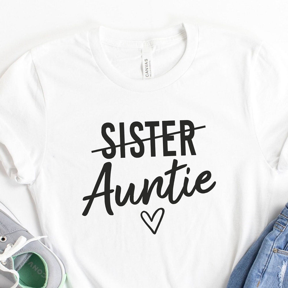 Kiraa Tee With Sister Auntie Shirt, Pregnancy Announcement Shirt ...
