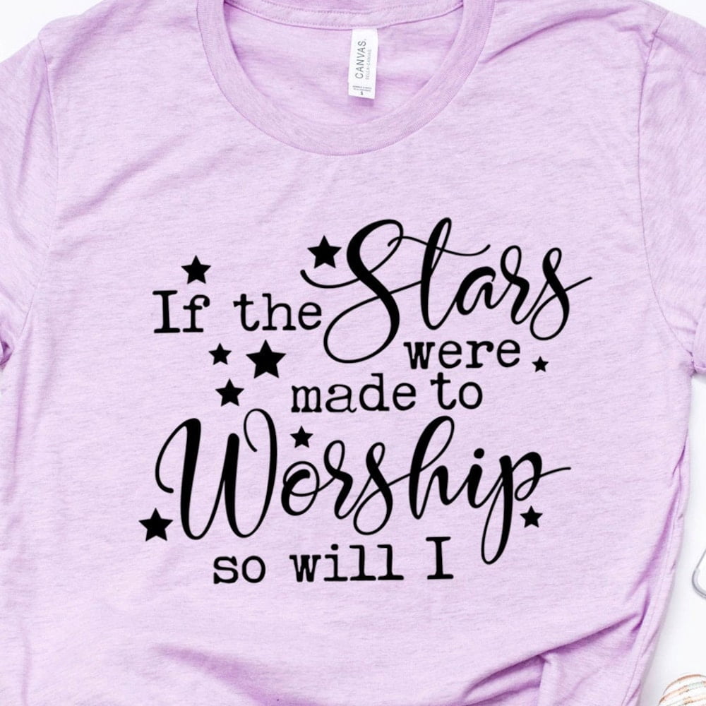 Kiraa Tee With If The Stars Were Made To Worship, Christian T-Shirt ...