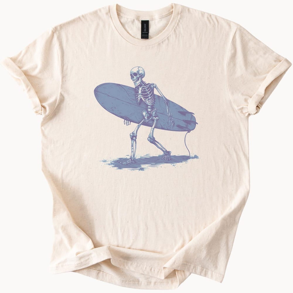 Kiraa Tee With Surfing Skeleton Tee Ocean Wave Rider Shirt Beach Lover ...