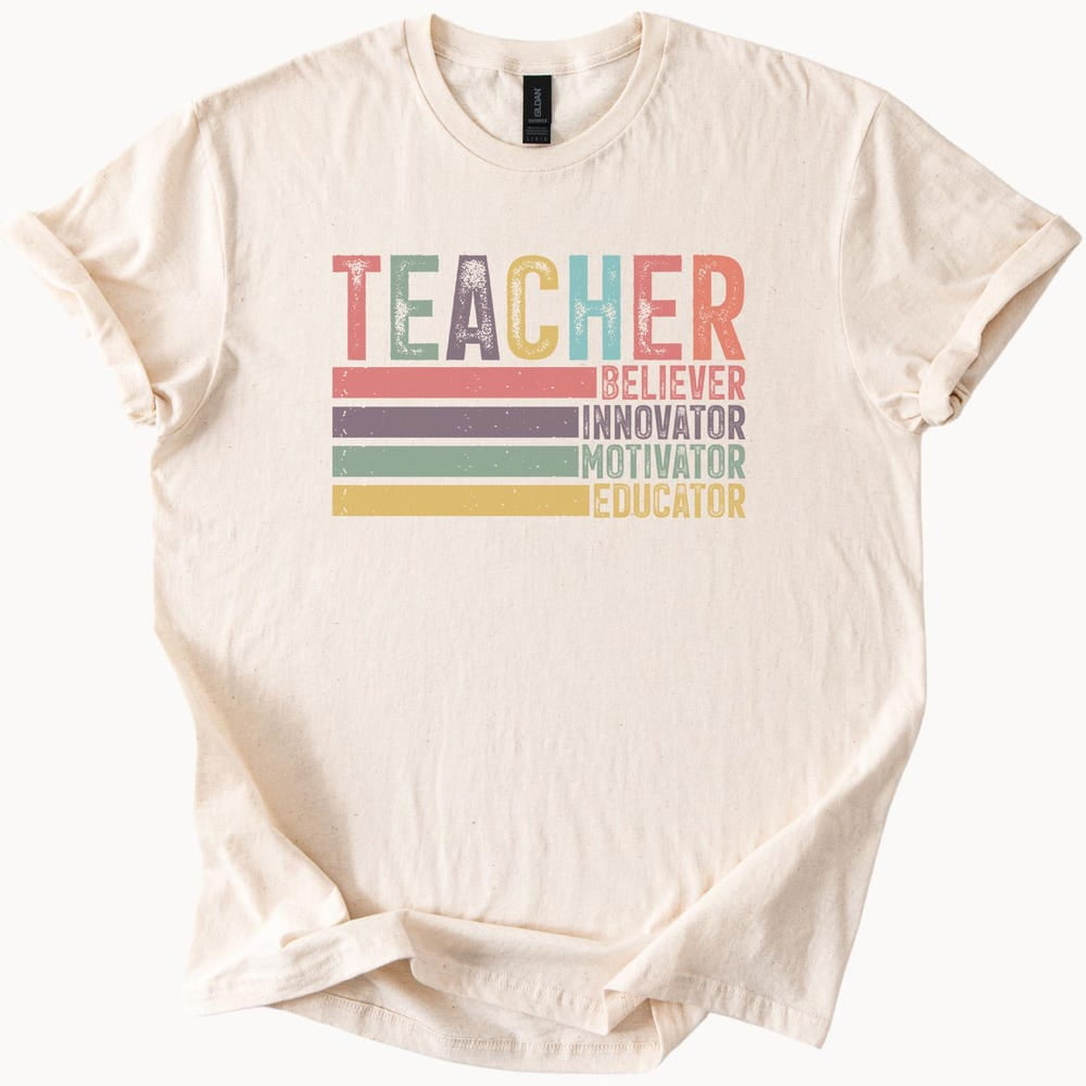 Kiraa Tee With Teacher Believer Innovator Motivator Educator Graphic ...