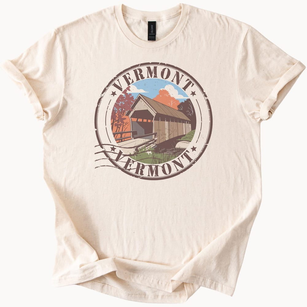 Kiraa Tee with Vermont Covered Bridge Graphic T Shirt Scenic Fall ...