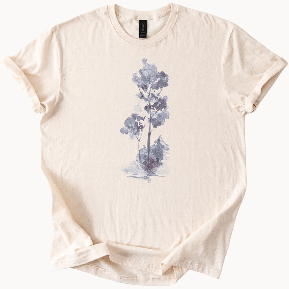 Kiraa Tee With Watercolor Tree Graphic Tee Nature Inspired Shirt ...