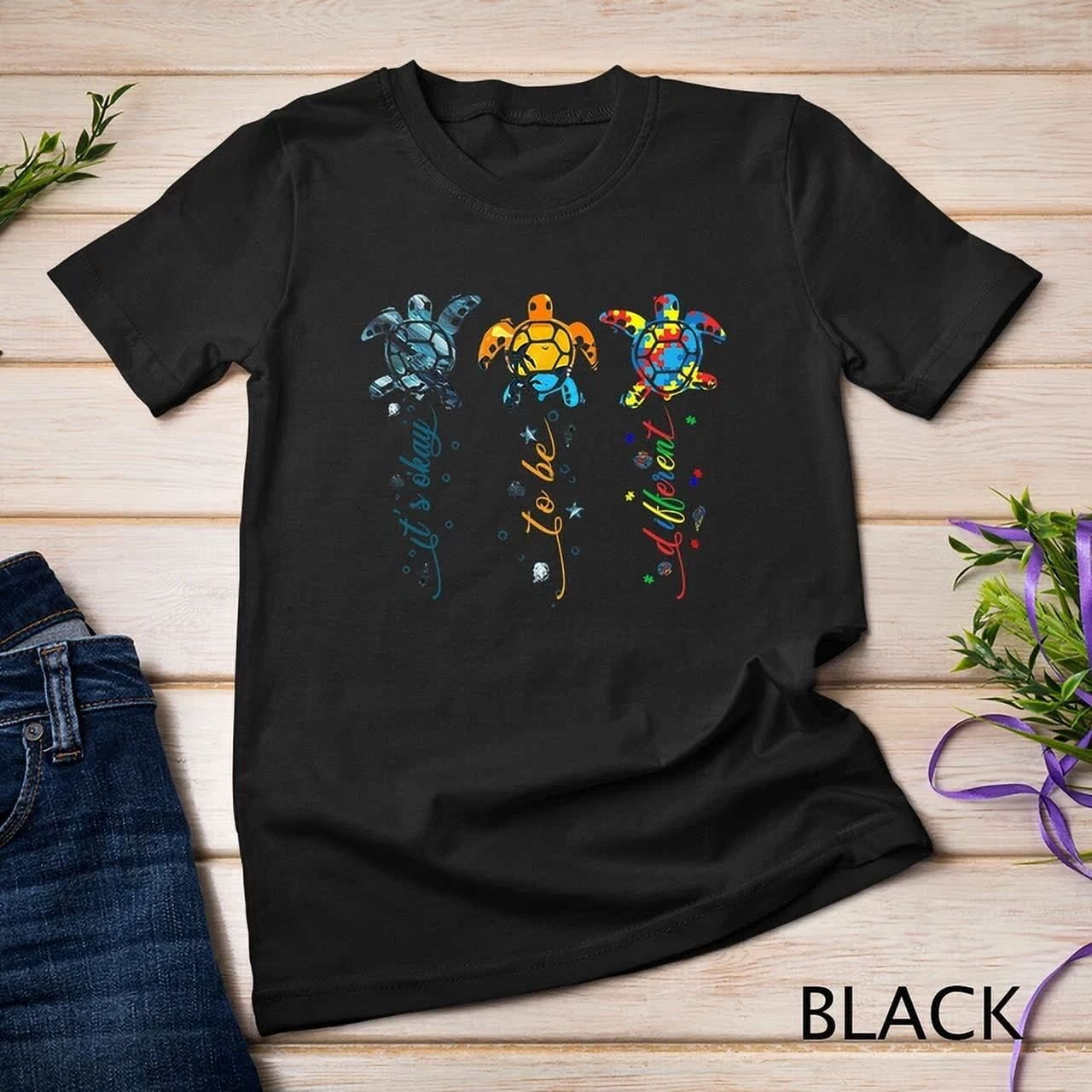 Kiraa Tee With Autism Awareness Its Ok To Be Different Sea Turtle ...