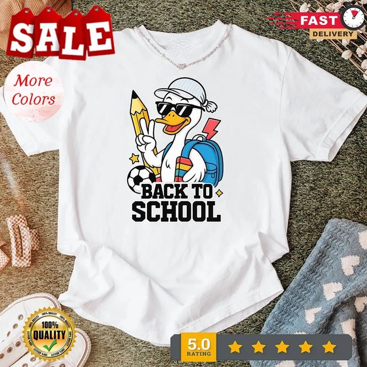 Kiraa Tee With Back To School Duck Shirt, First Day Of School Tee ...