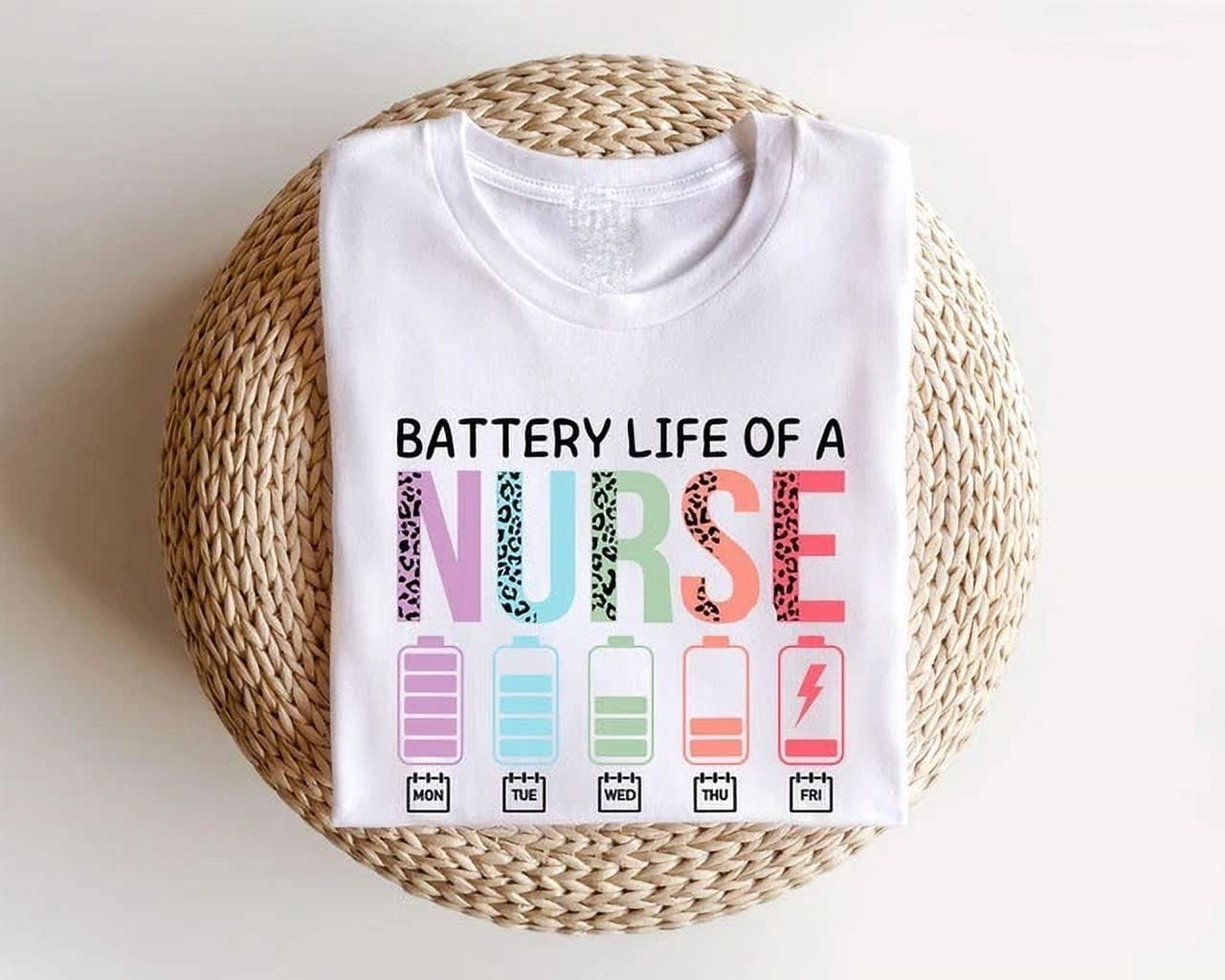Kiraa Tee With Battery Life Of A Nurse Shirt, School Nurse Shirt, Nurse ...