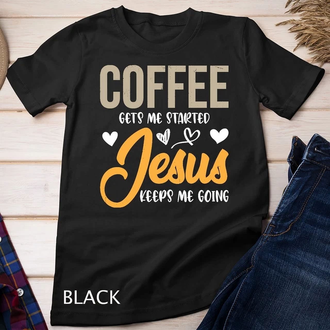 Kiraa Tee With Christian Prayer Coffee Lover God Savior Devotee Lord ...