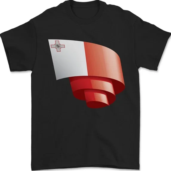 Kiraa Tee With Curled Malta Flag Maltese Day Football Mens Womens S-5Xl ...