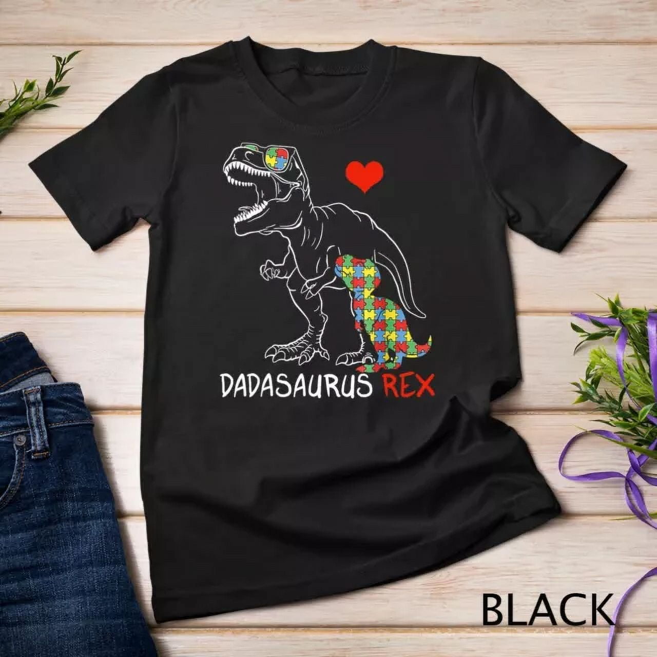 Kiraa Tee With Dadasaurus Daddy Rex Autism Awareness Proud Dad Father'S ...
