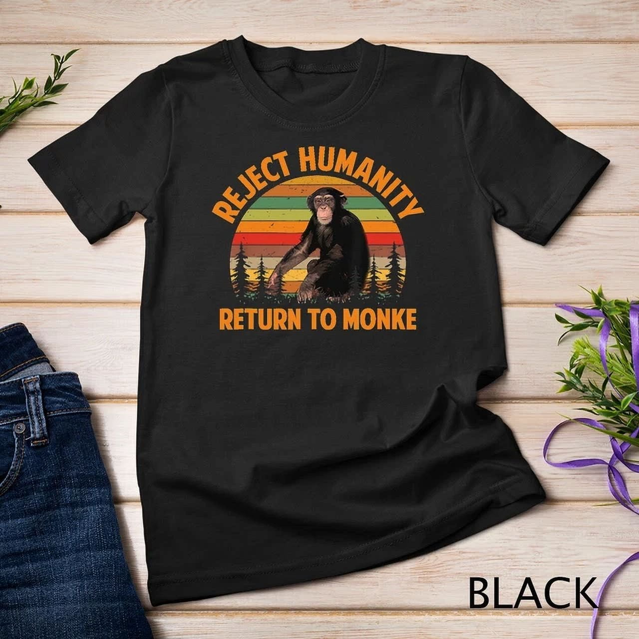 Kiraa Tee With Funny Reject Humanity Return To Monke Meme Monkey ...
